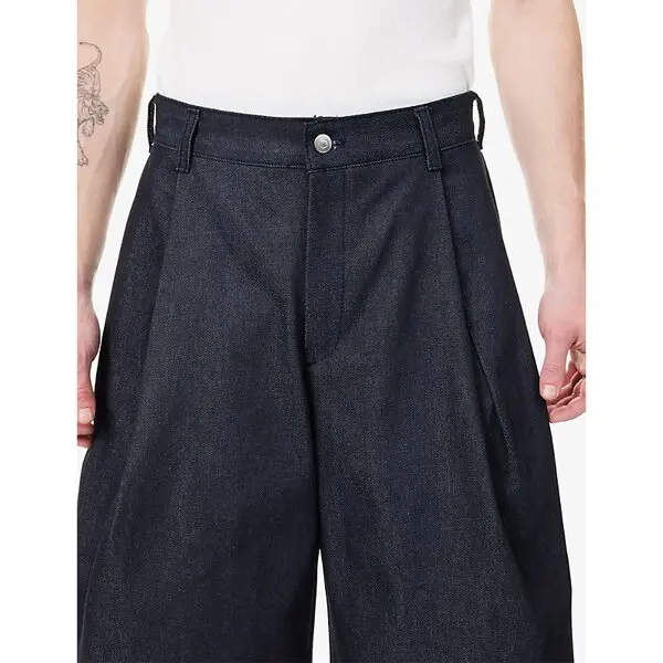 Seventh 440 Bermuda Pleated Denim Shorts - Raw Indigo | Editorialist